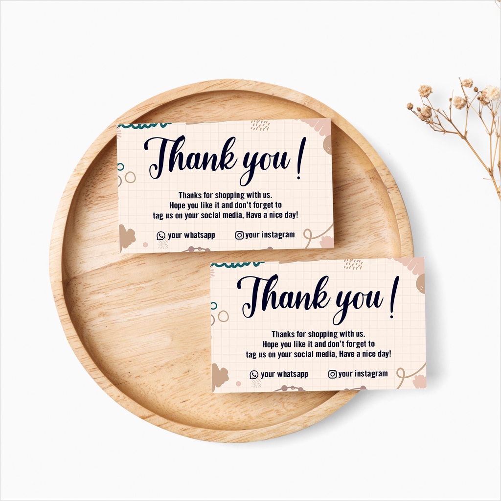 Jual Thank You Card Custom - Kartu Ucapan - Kartu Souvenir | Shopee ...
