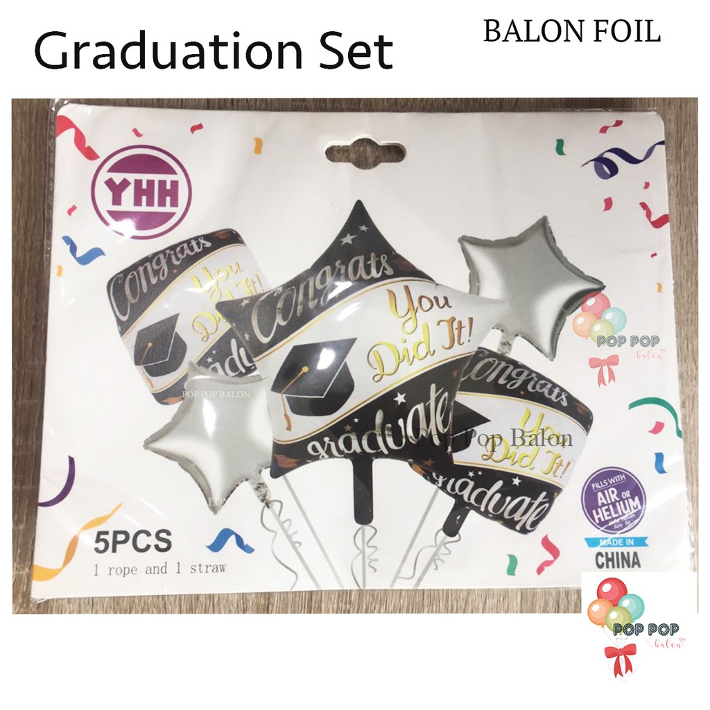 Balon Foil SET – GRADUATION Congrats You did It Wisuda | Shopee Indonesia