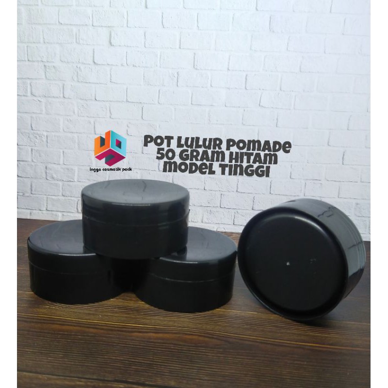 Jual POT POMADE /WADAH/ POT LULUR 50 GRAM HITAM MODEL TINGGI | Shopee ...