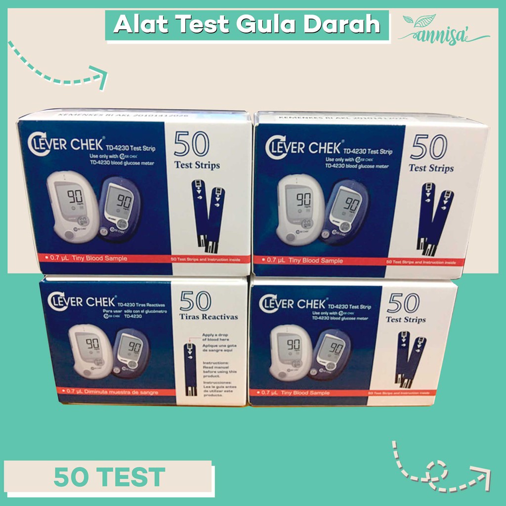 Jual Alat Cek Gula Darah / Clever Chek Glucose Test Strip | Shopee ...