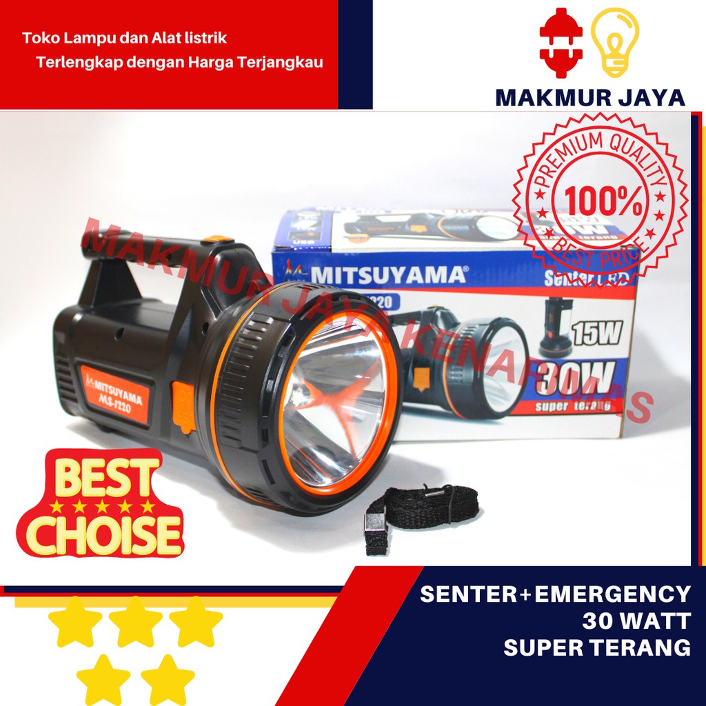 Jual Senter Emergency LED /Senter Mitsuyama MS-1220 LED super terang 30 ...