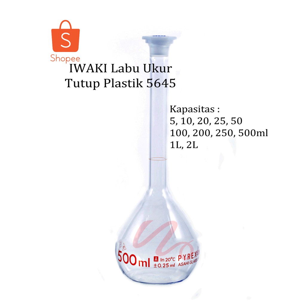 Jual Labu Ukur Tutup Plastik 250ml IWAKI Class A 5645-250 | Shopee Indonesia