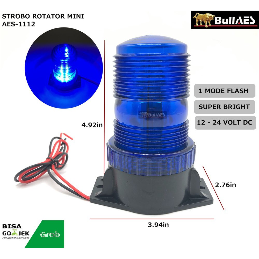 Jual STROBO PATWAL ROTATOR BIRU PROYEK FLASHING BEACON MODEL M018 I ...