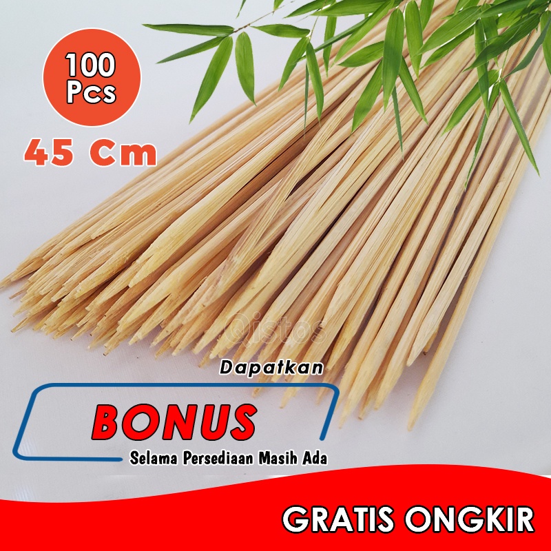 Jual Tusuk Bambu Buket / Tusuk Sate Kentang Spiral Panjang 45 Cm ...