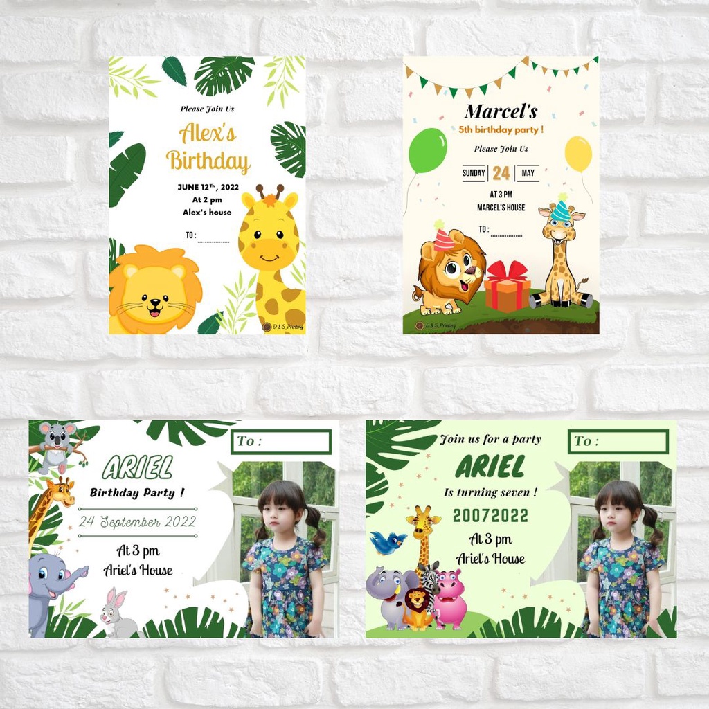 Jual Undangan Ulang Tahun Animal Ver. | Shopee Indonesia