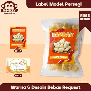 Jual Label Sticker Toples Kemasan Custom Bahan Cromo Model Persegi ...