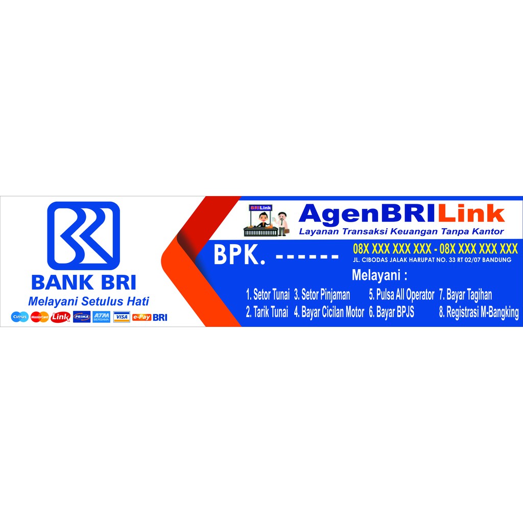 Jual Spanduk / Banner Bank / BRI Link Indonesia|Shopee Indonesia