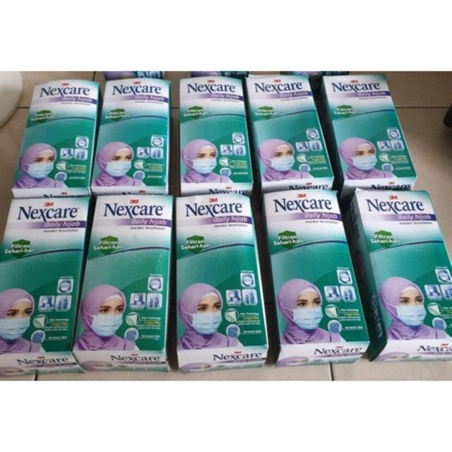 Jual Masker 3M Nextcare Headloop Hijab 1box Original 1000% | Shopee ...