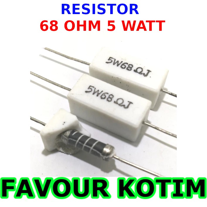 Jual RESISTOR 68 OHM 5 WATT 5 PERSEN R 5W KAPUR FVKOTIM | Shopee Indonesia