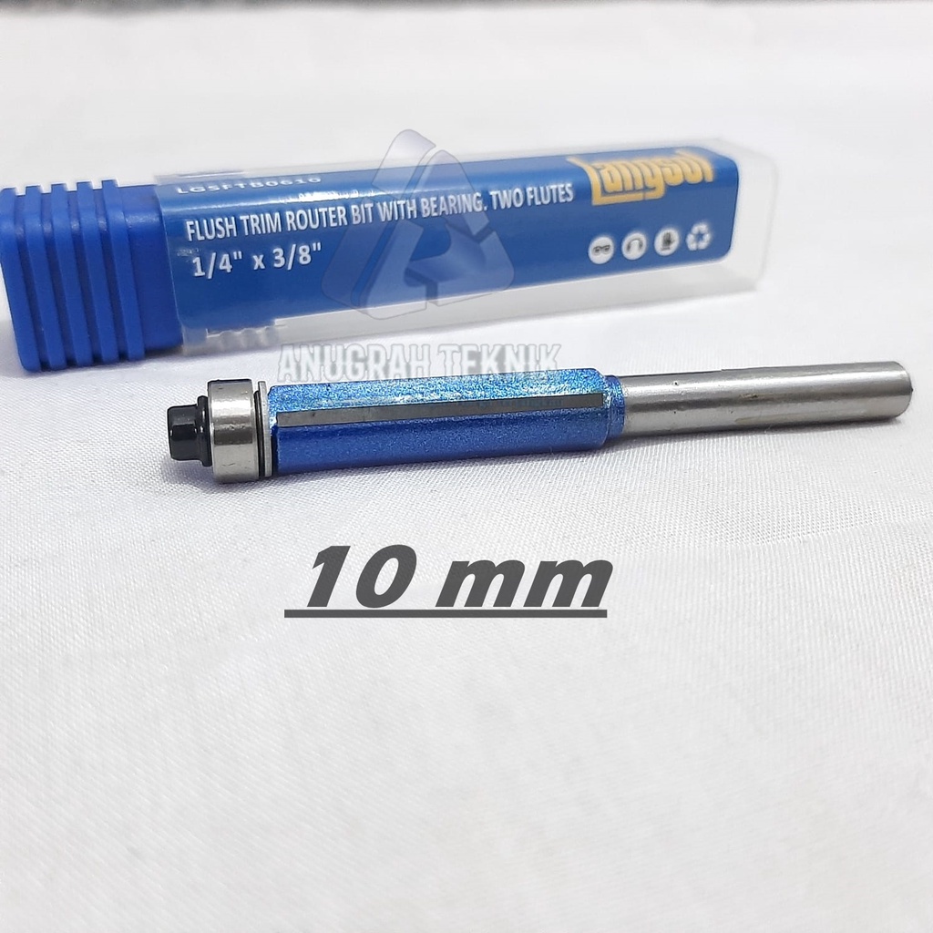 Jual Mata Profil 10mm 1/4"x3/8" Flush Trim Router Bit With Bearing ...