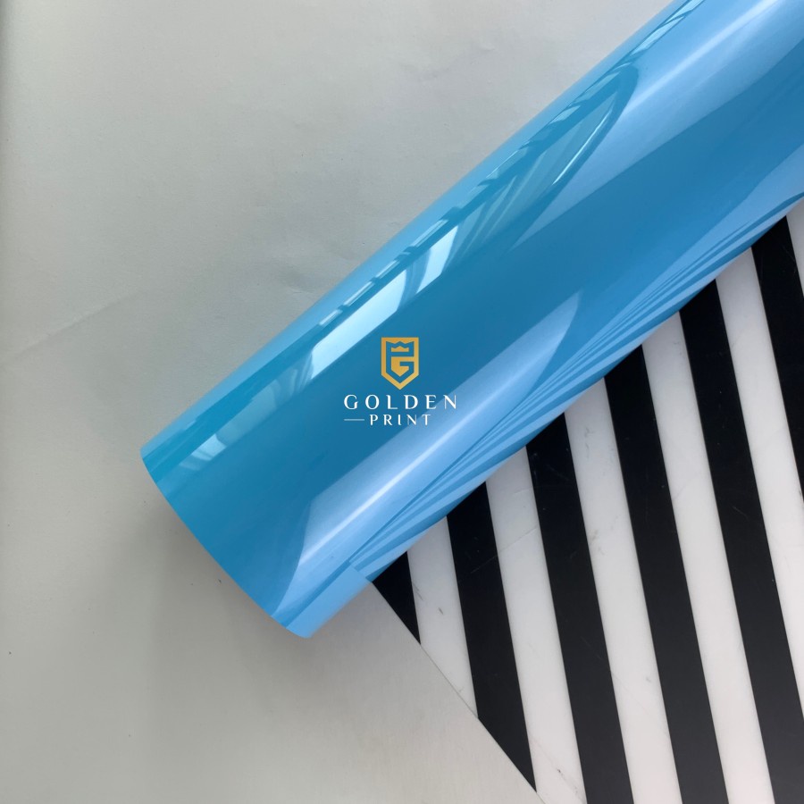 Jual Polyflex PU sky blue korea original garment plus / warna sky blue ...