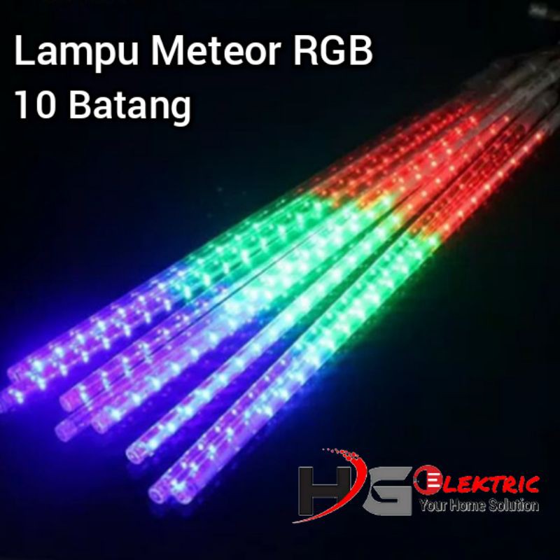 Jual Lampu Meteor/ LED hias/ 1 Set 10 Batang 50cm RGB | Shopee Indonesia
