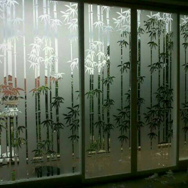 Jual STIKER KACA_STIKER KACA SANBLAST CATTING MOTIF BAMBU | Shopee ...