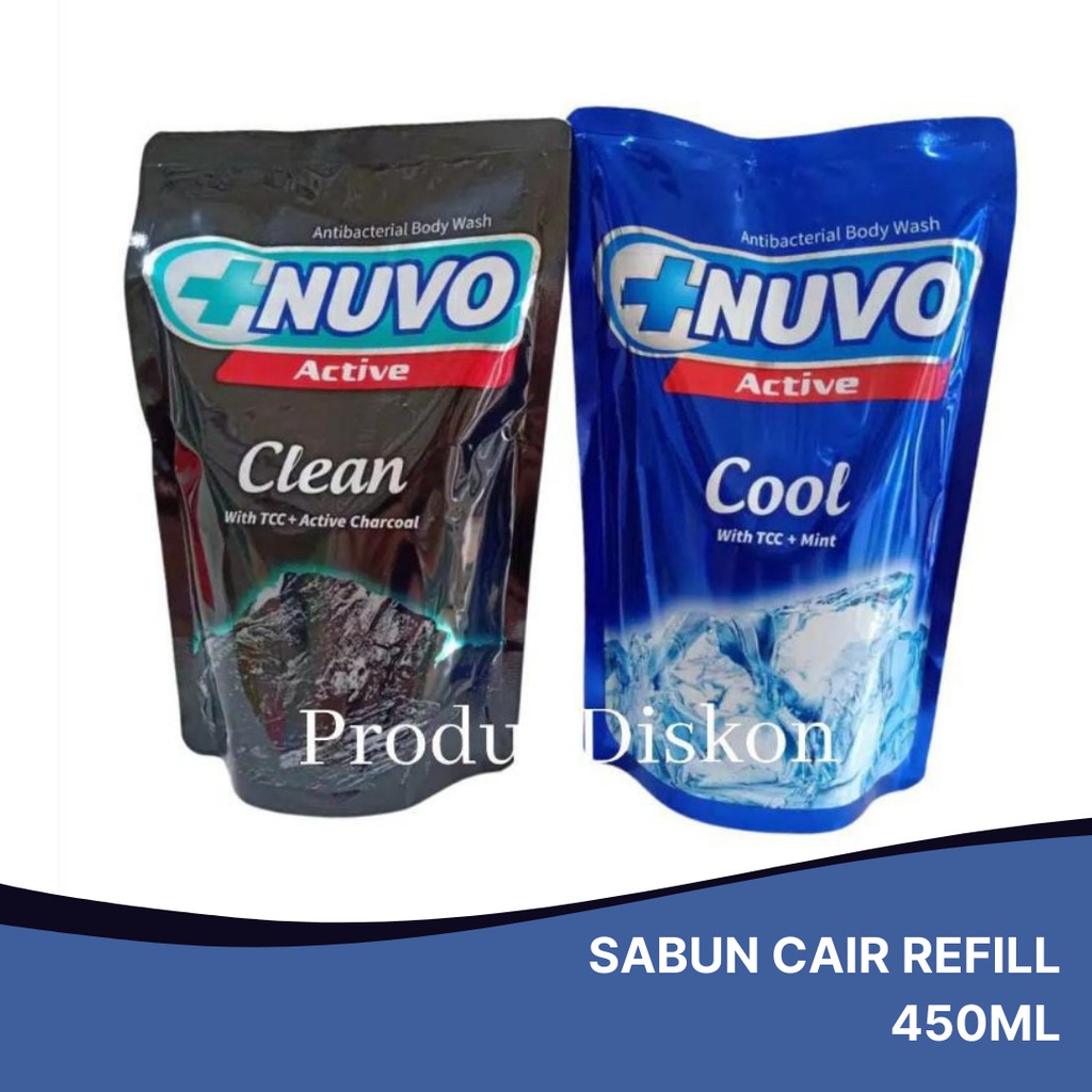Jual NUVO Active Antibacterial Body Wash (Sabun Cair Refill) 450ML ...