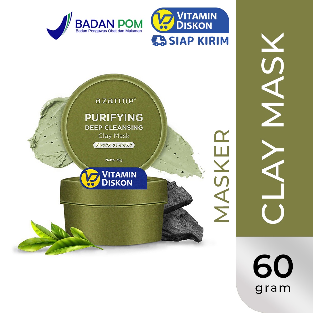 Jual AZARINE PURIFYING DEEP CLEANSING CLAY MASK 60 GR Indonesia|Shopee ...