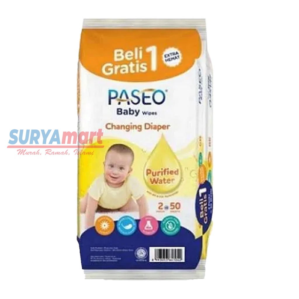 Jual Paseo Baby Wipes Changing Diapers 50s | Shopee Indonesia