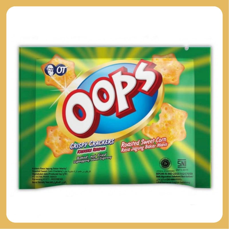 Jual OOPS Crispy Crackers Baked Jagung Bakar Manis 14 gram - 1 pcs ... Jual OOPS Crispy Crackers Baked Jagung Bakar Manis 14 gram - 1 pcs ...