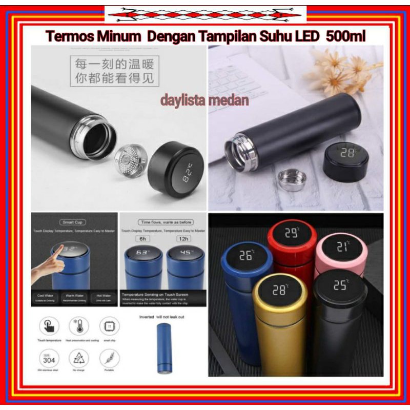 Jual Termos Air Minum Dengan Tampilan Suhu LED Penahan Panas 500ml One ...