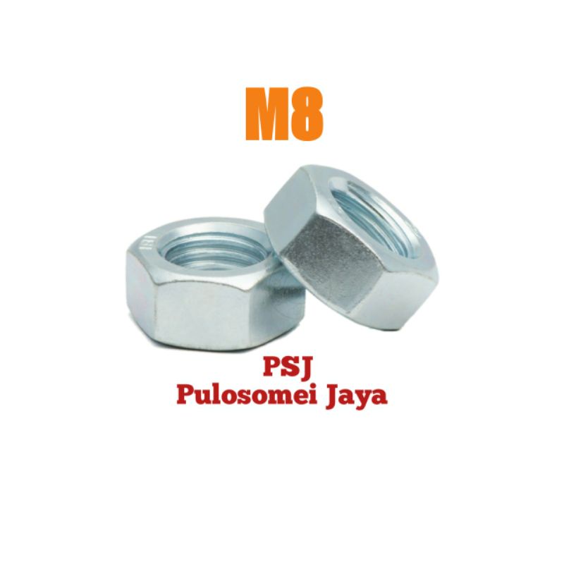 Jual Mur Hex Putih / Hex Nut M8 Galvanis | Shopee Indonesia