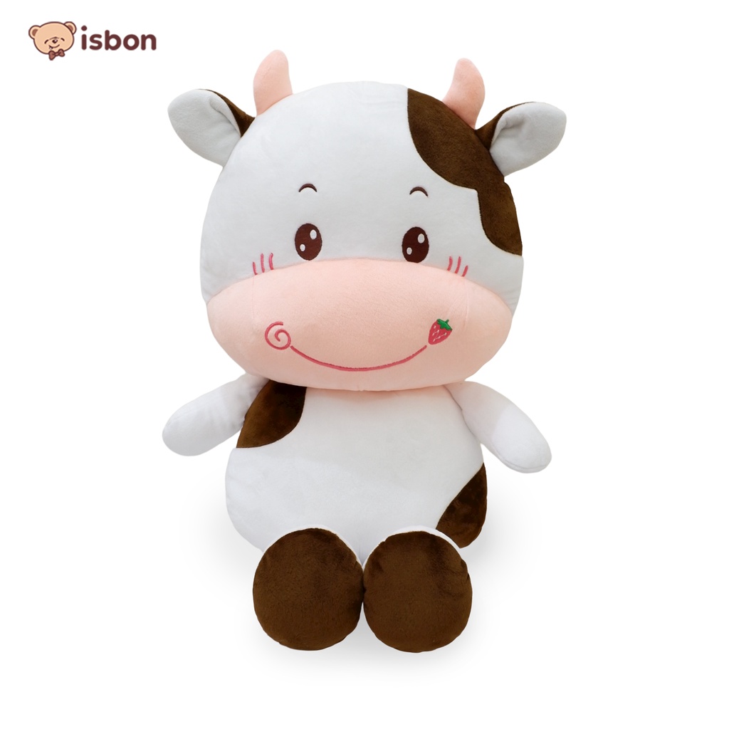 Jual Boneka Karakter Sapi Floopy Cow Strawbery Ekpresi Wajah Lucu dan ...