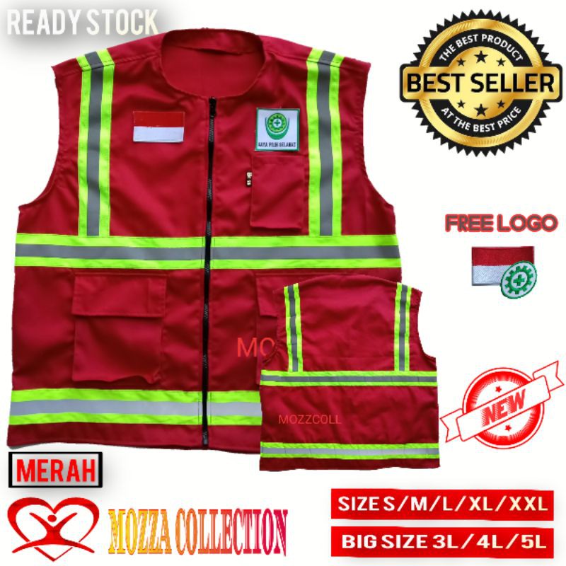 ROMPI SAFETY PROYEK MERAH MERK BOSS ORIGINAL GRADE A FREE LOGO K3 ...