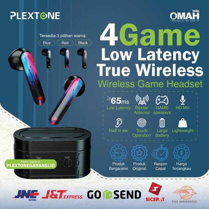 Headset Gaming Plextone 4Game TWS Earphone Bluetooth 5.1 Low Latency ...