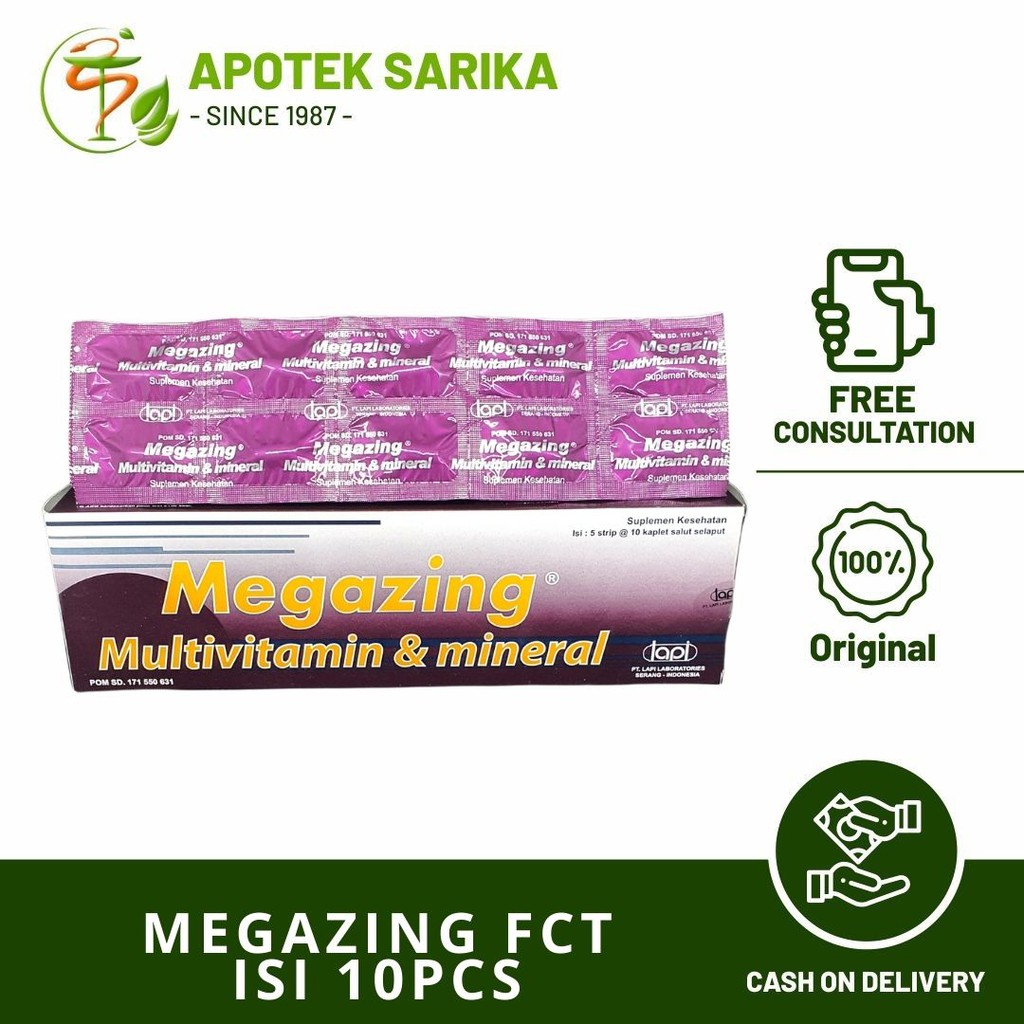 Jual Megazing 1 strip 10pcs (multivitamin lengkap meningkatkan daya ...
