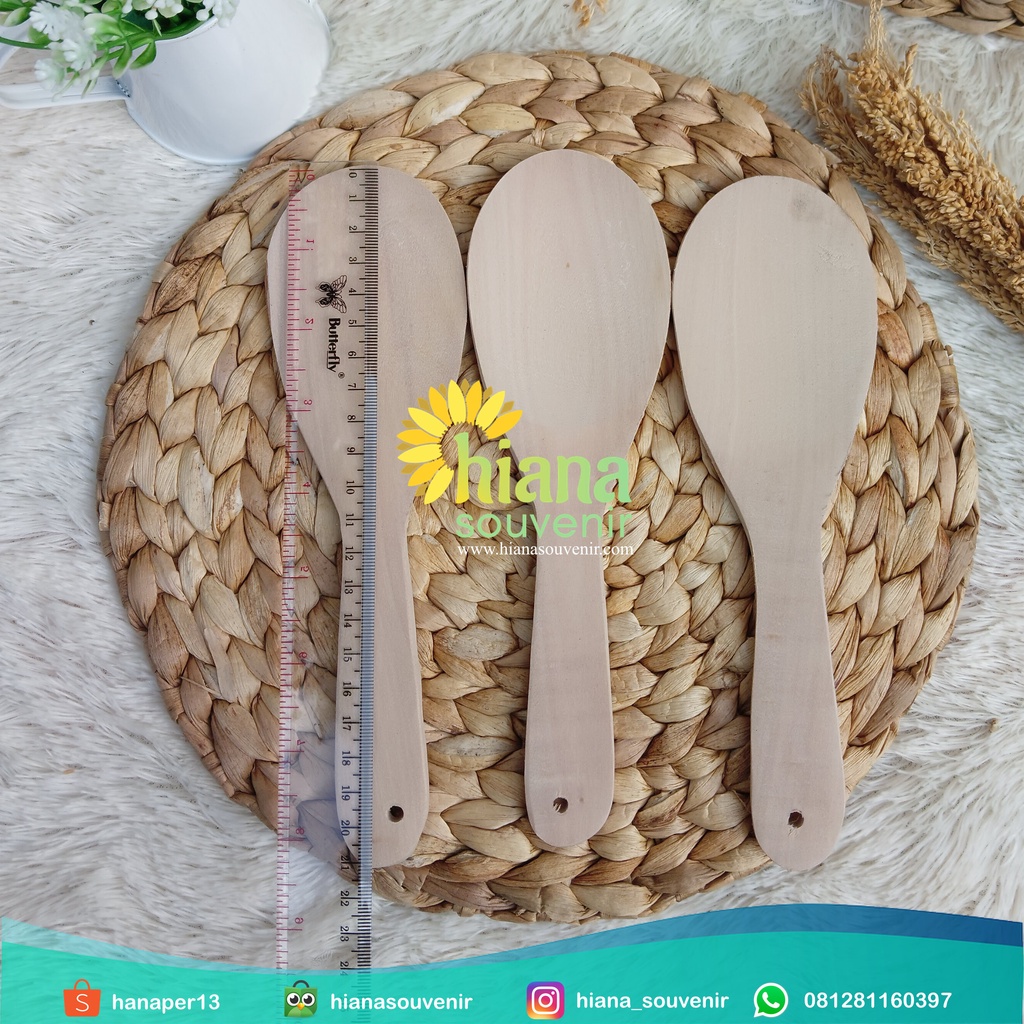 Jual Souvenir Centong Nasi Kayu Putih termasuk cetak nama / CENTONG ...