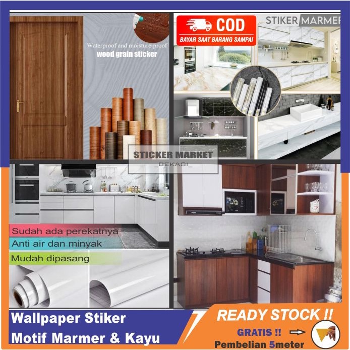 Jual Stiker / Sticker Motif Kayu - Dengan Serat - Lebar 120cm | Shopee ...