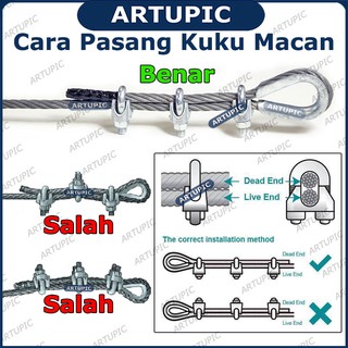 Jual Kuku Macan 5 mm Klem Seling Wire Clip Clamp Tali Kawat Baja Kabel ...