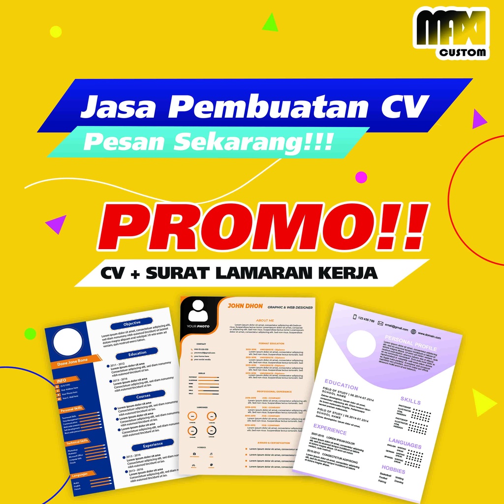 Jual Jasa Buat Lamaran Kerja / CV (Curriculum Vitae) | Shopee Indonesia