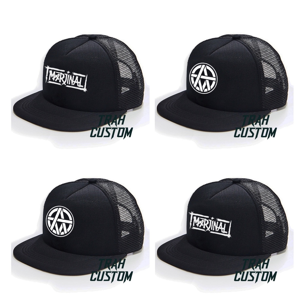 Jual snapback trucker band marjinal logo topi band jaring lurus logo ...
