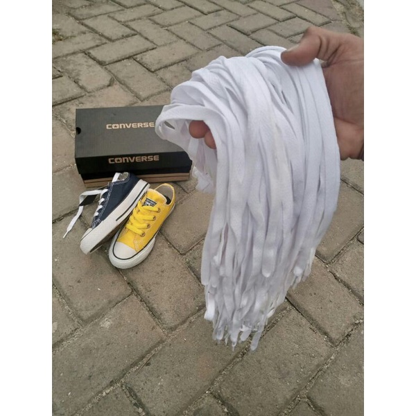 Jual Tali sepatu warna putih merah biru hitam pink florence tali pipih ...