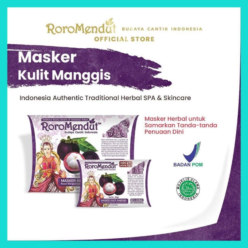 Jual LULUR / MASKER RORO MENDUT KULIT MANGGIS ANTI AGING / MASKER WAJAH ...