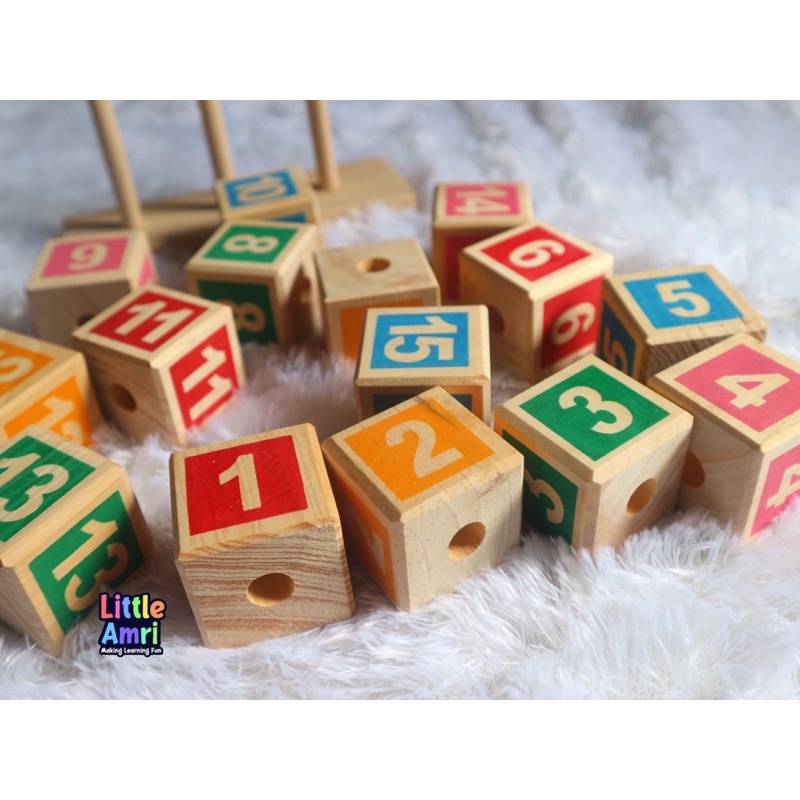 Jual mainan kayu balok susun angka edukasi | Shopee Indonesia