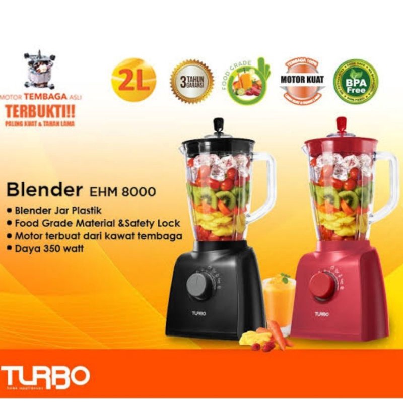 Jual Turbo Blender Plastik EHM8000 - ada 4 varian warna | Shopee Indonesia
