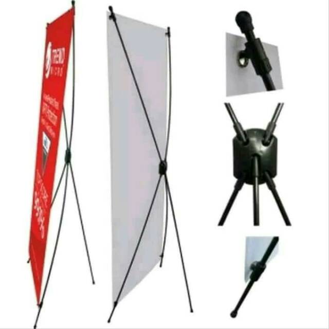 Jual STAND STANDING RANGKA SPANDUK X BANNER BENNER BESI HITAM 60X160 CM ...
