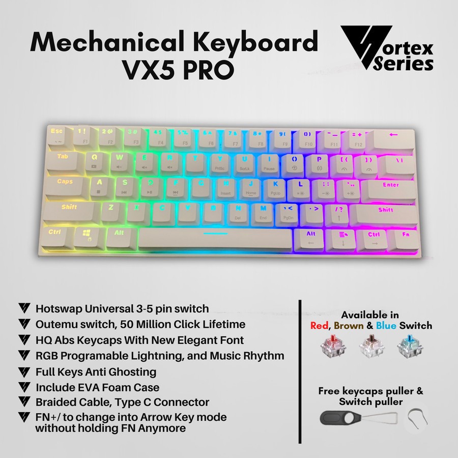 Jual VortexSeries VX5 Pro RGB 60% Vortex Series Mechanical Gaming ...