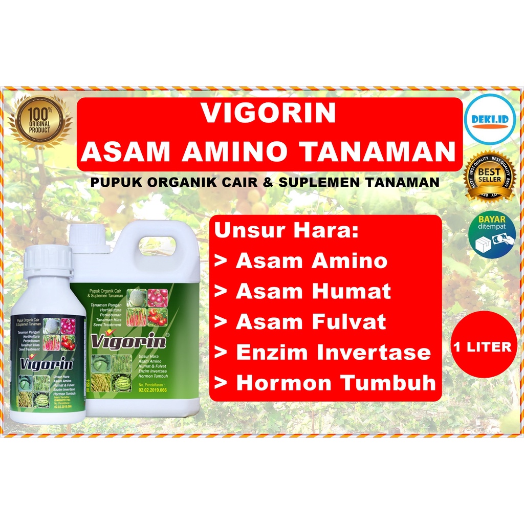 Jual Pupuk Asam Amino Fulvat Humat Tanaman Vigorin 1 Liter Aminosan ...