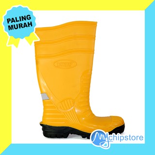 Jual Sepatu Safety Boot Karet Rubber TOYOBO KUNING SAFE-T Ujung BESI ...