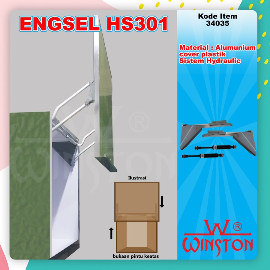 Jual Engsel Lift Up & Down HS 301 for Cabinet Panel 45-60cm x 40cm ...