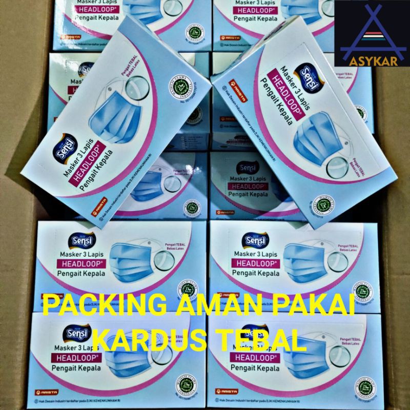 Masker Sensi Headloop Earloop Hijab 3 ply Original / Sensi Masker Medis ... Masker Sensi Headloop Earloop Hijab 3 ply Original / Sensi Masker Medis ...