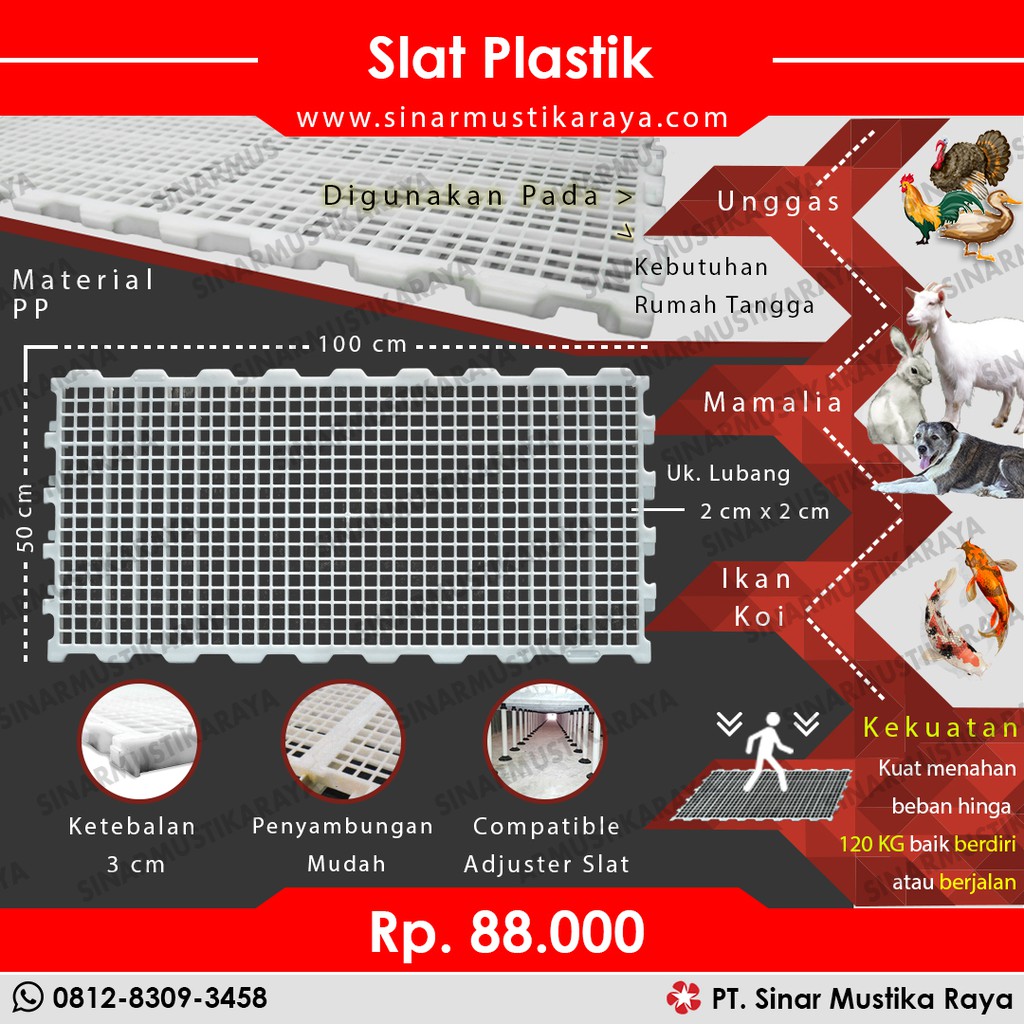 Econo Slat - Lantai Pijakan Plastik - Alat Ternak Ayam Unggas - Peralatan Peternakan Ayam ...
