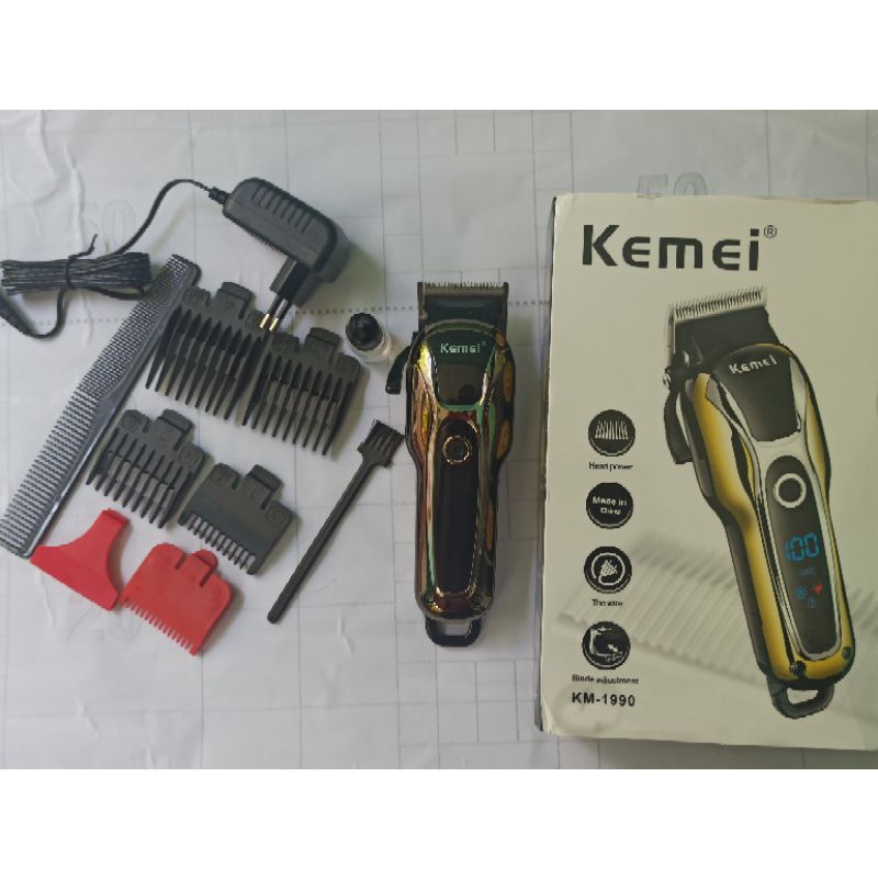 Jual MESIN CUKUR RAMBUT KEMEI 1990 TURBO HAIR CLIPPER CORDLESS ELEKTRIK ...