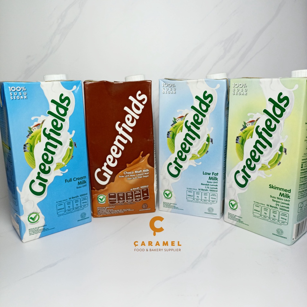 Jual Susu Greenfields UHT 1 liter All Varian | Greenfield Coklat Full Cream Low Fat Skim ...