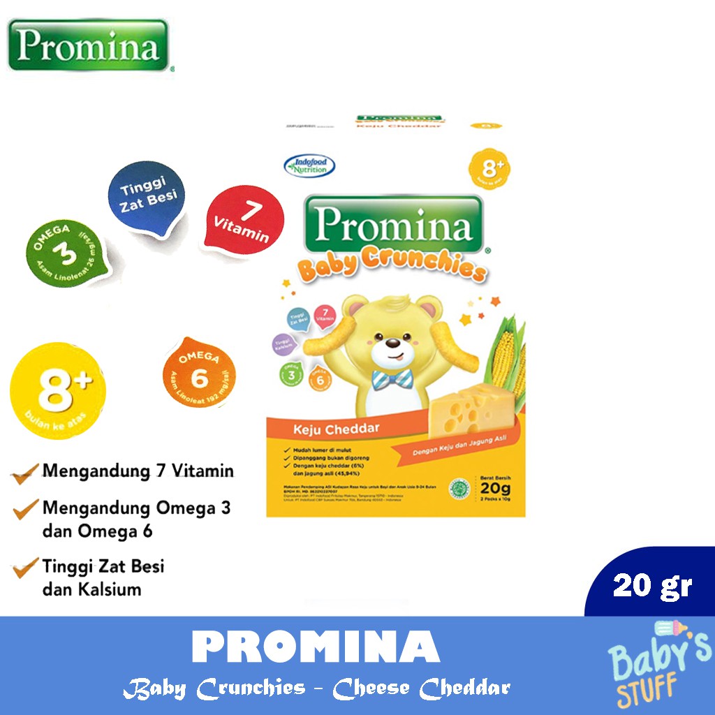 Jual Promina Baby Crunchies 20gr - Cheese Cheddar Indonesia|Shopee ...