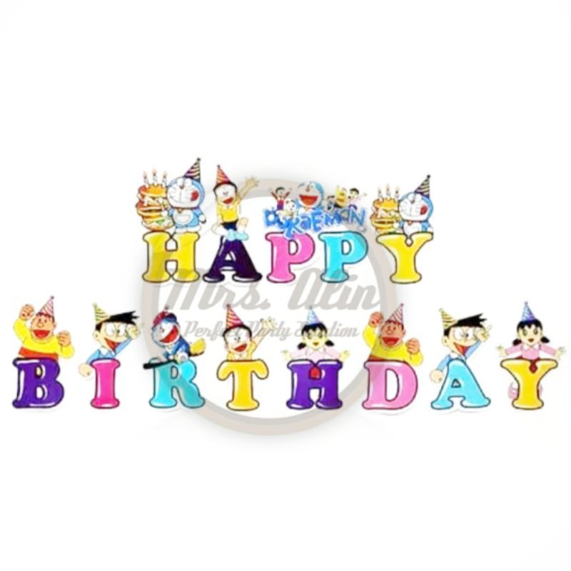Jual Banner Doraemon / Banner Karakter / Banner Happy Birthday ...