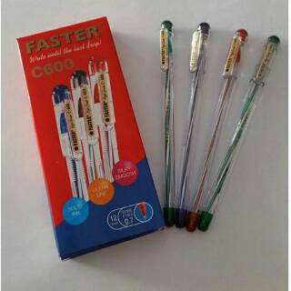 Jual Pulpen faster tutup c600 ballpoint pena ball pen | Shopee Indonesia