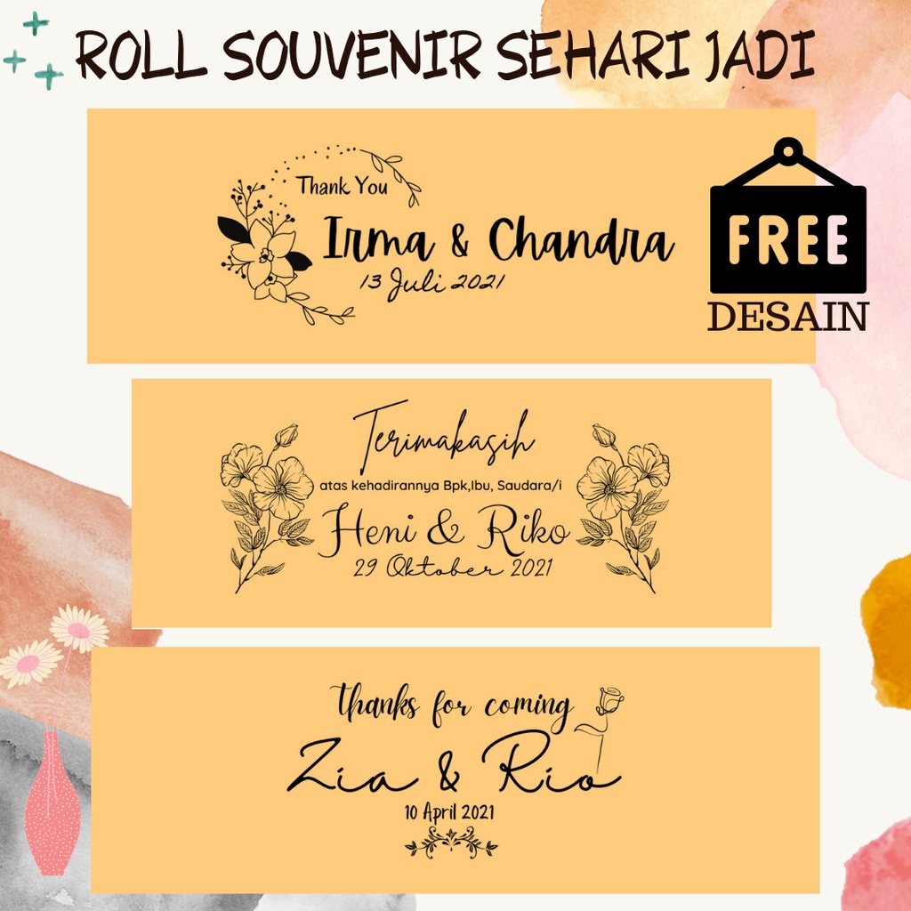 Jual COD Label Roll Hijab Murah. Rol hijab 15x5cm. ucapan terimakasih ...