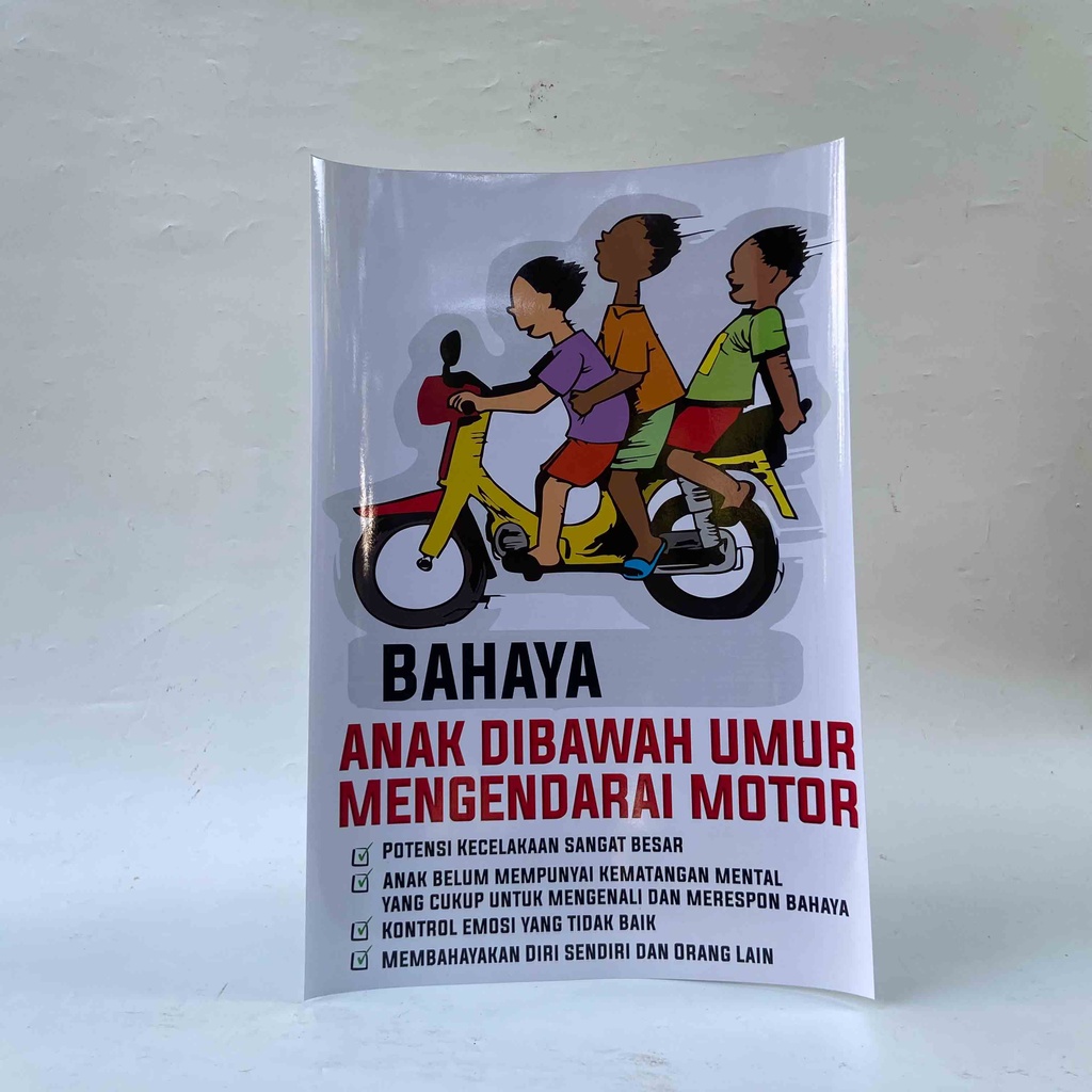Jual Poster Edukasi Berkendara, Larangan Naik Motor untuk Anak, Poster ...